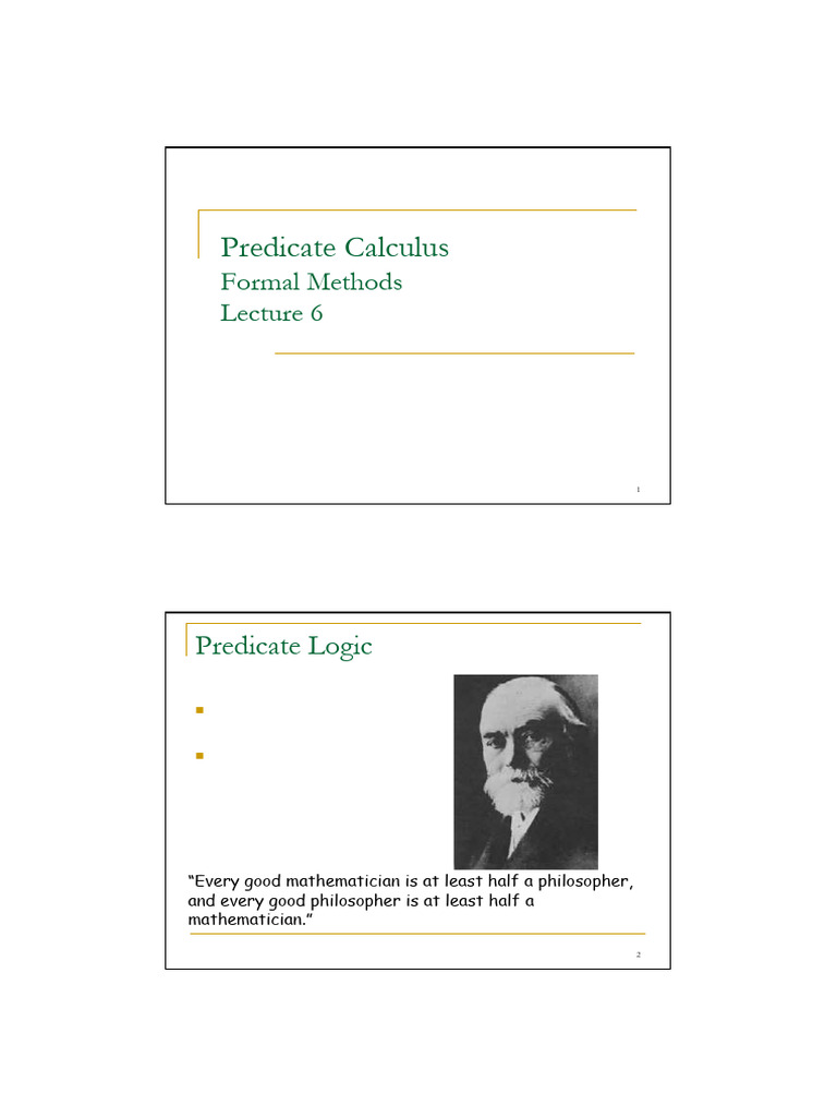 formal.methods.06.predicate.logics | PDF | First Order Logic | Grammar