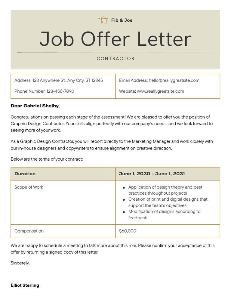 Job Offer Letter Doc.pdf | PDF