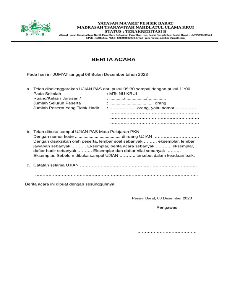 Berita Acara PKN | PDF