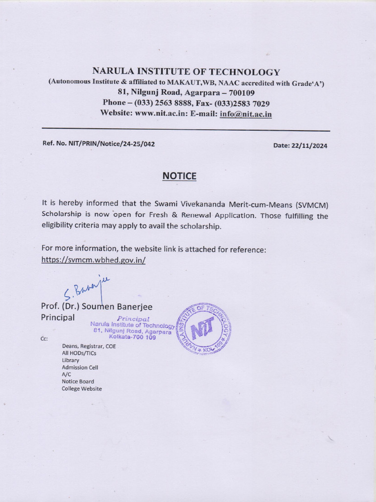 Notice - SVMCM | PDF