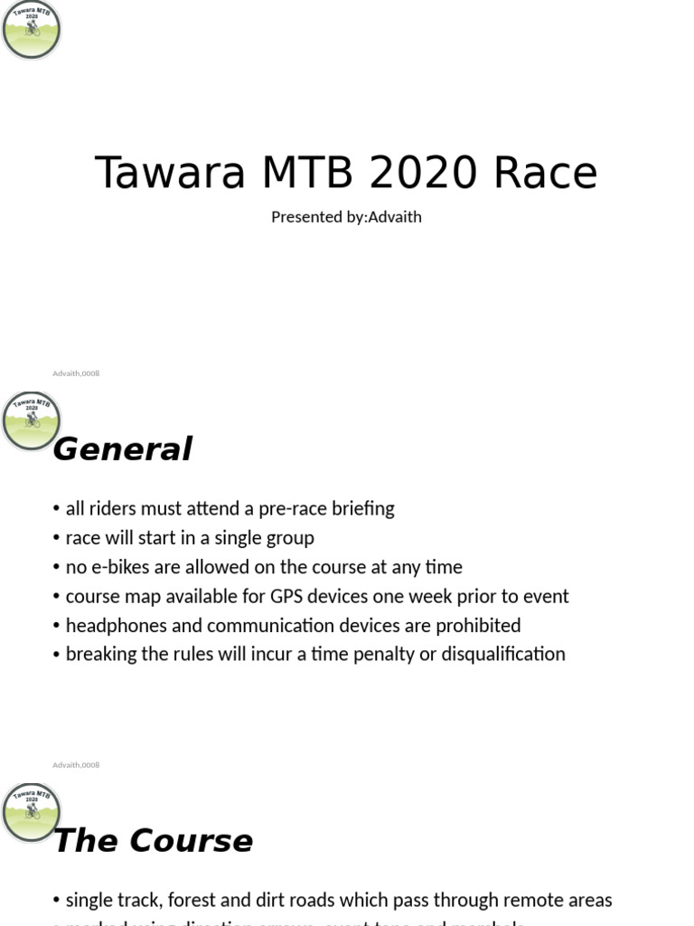 Tawara MTB 2020 Race Exam Practice | PDF