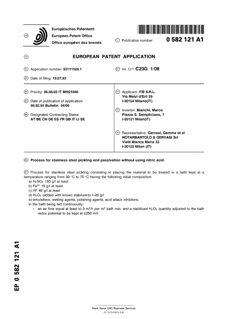 Nitric Acid-Free Steel Pickling Process | PDF | Steel | Stainless Steel