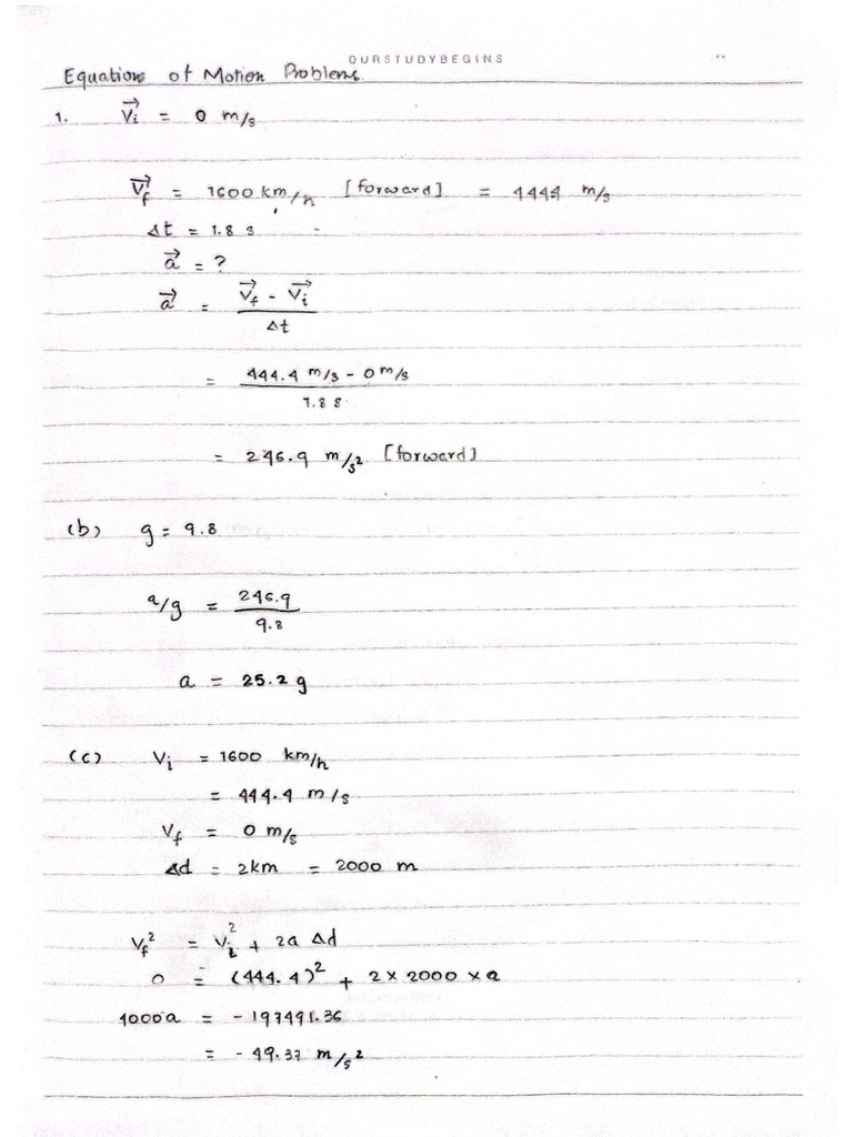 SPH4U Unit2 Act4 | PDF
