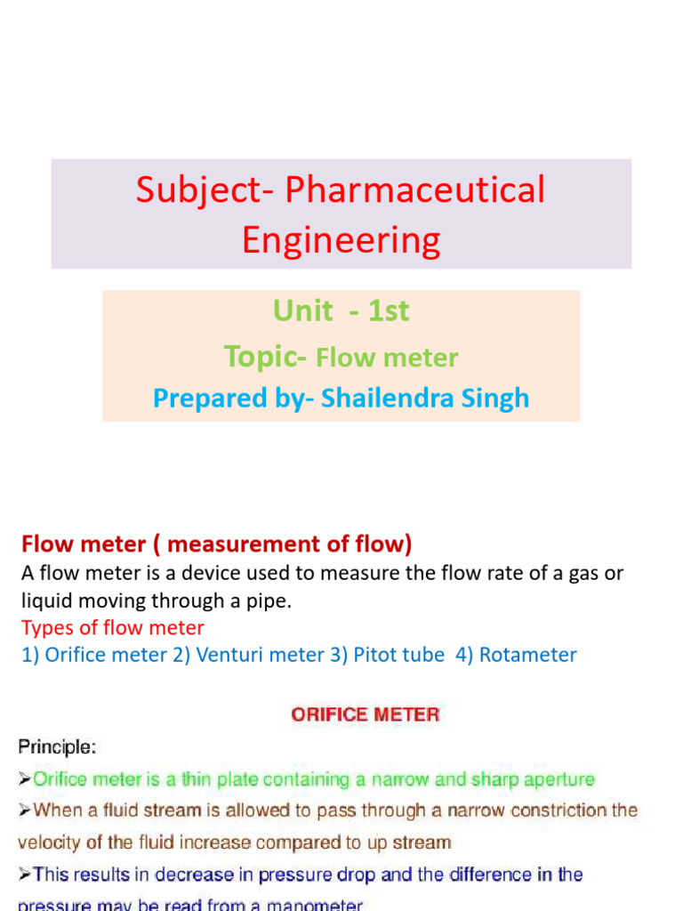 Flow Meter | PDF | Flow Measurement | Pressure Measurement