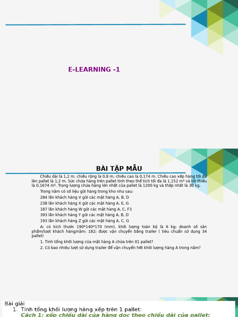 elearning- bài tập hàng hóa buổi 1 | PDF