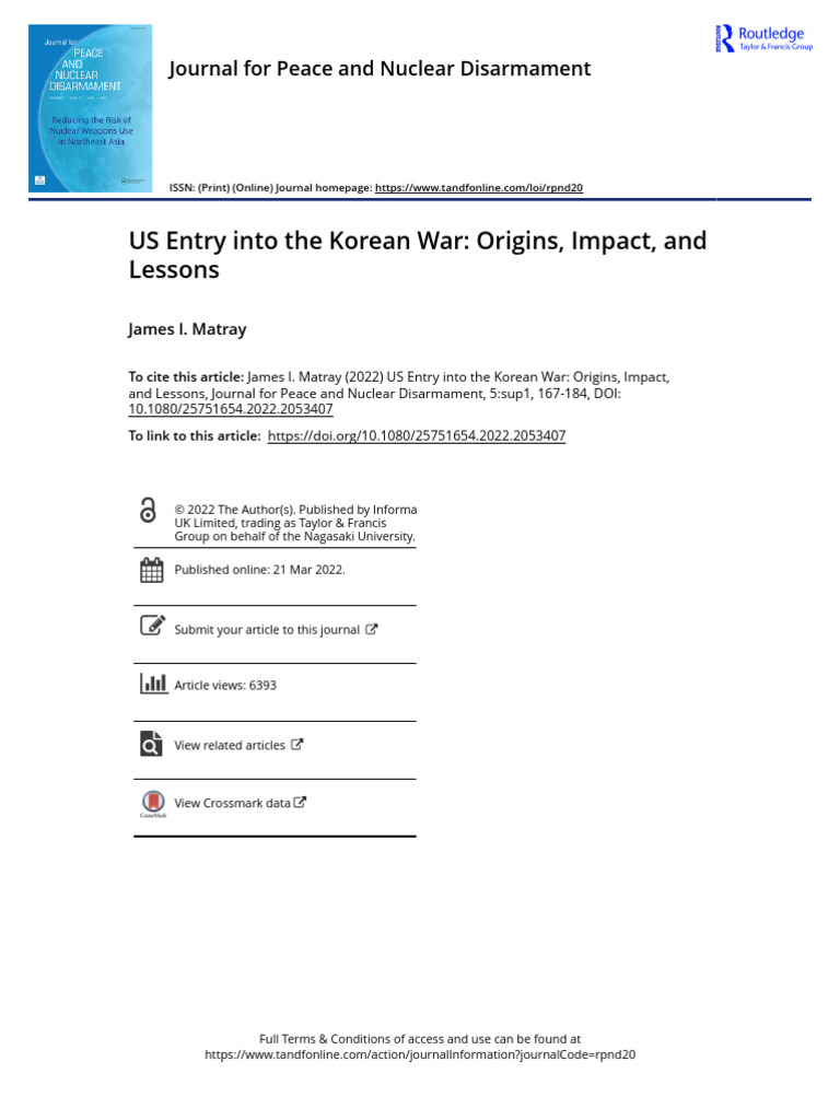 US Entry Into The Korean War Origins Impact and Lessons | PDF | Korean ...