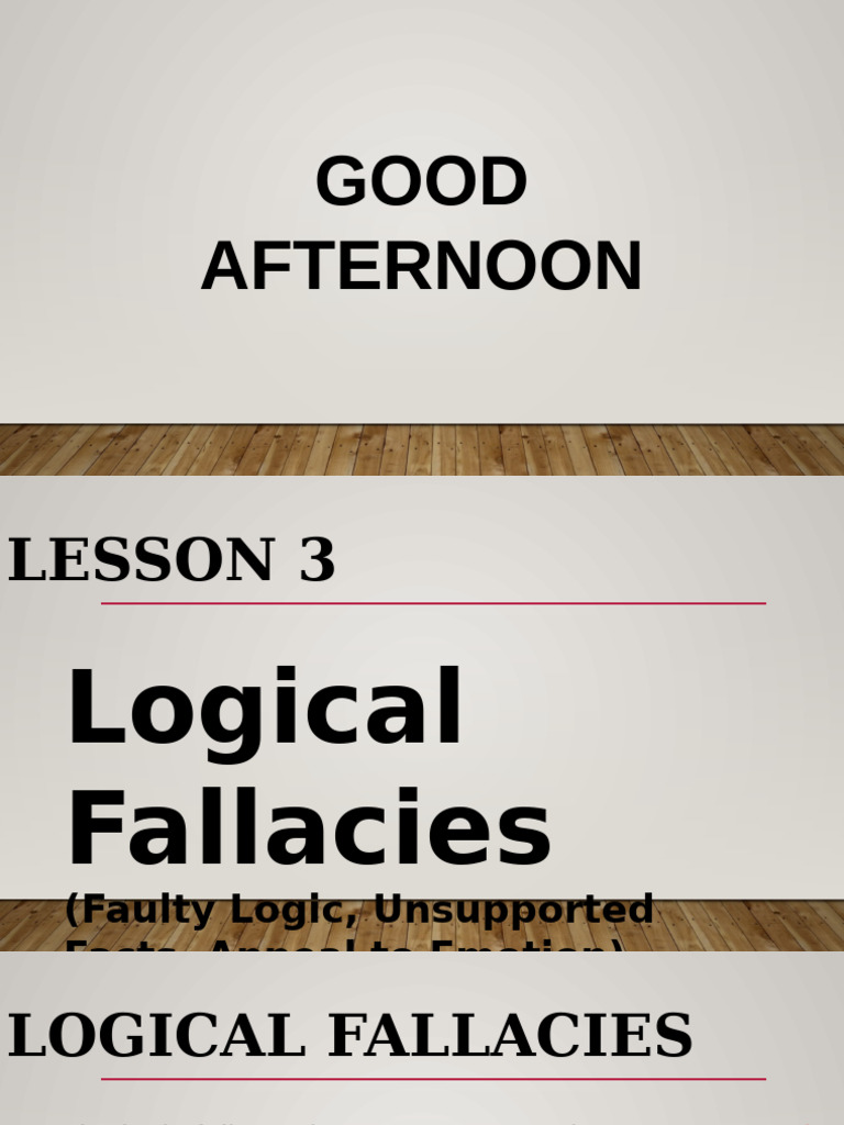 Logic Facts Emotional Appeal | PDF | Fallacy | Logic