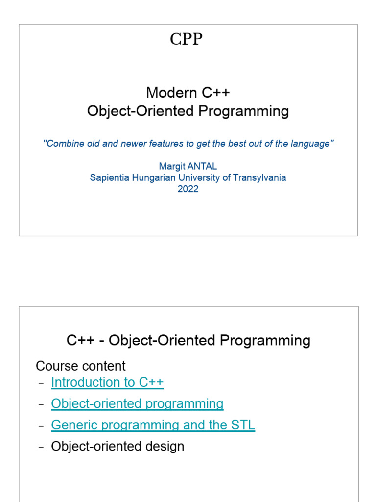 Modern C++ Programming Guide | PDF | C++ | Class (Computer Programming)