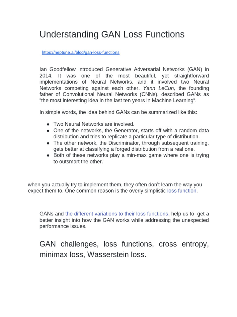 Understanding GAN Loss Functions | PDF | Applied Mathematics | Artificial Intelligence