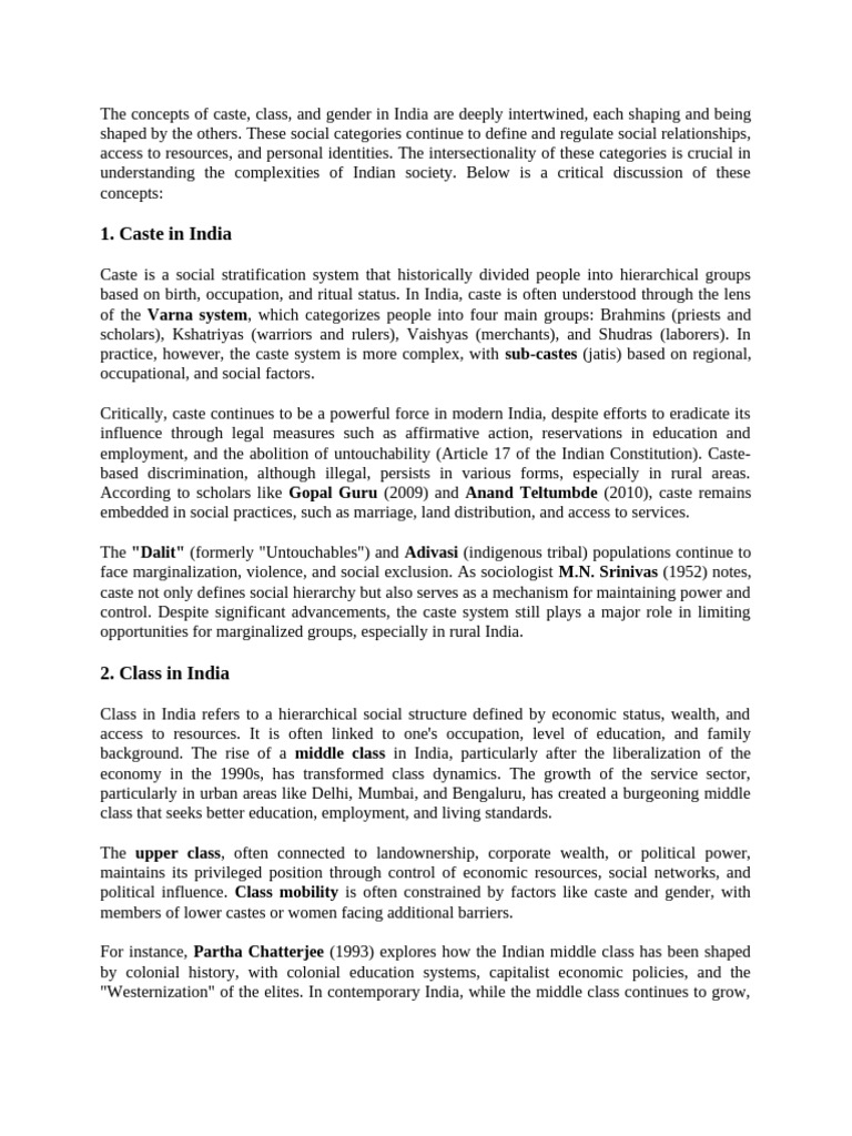 Intersectionality in Indian Society | PDF | Caste | Discrimination & Race Relations