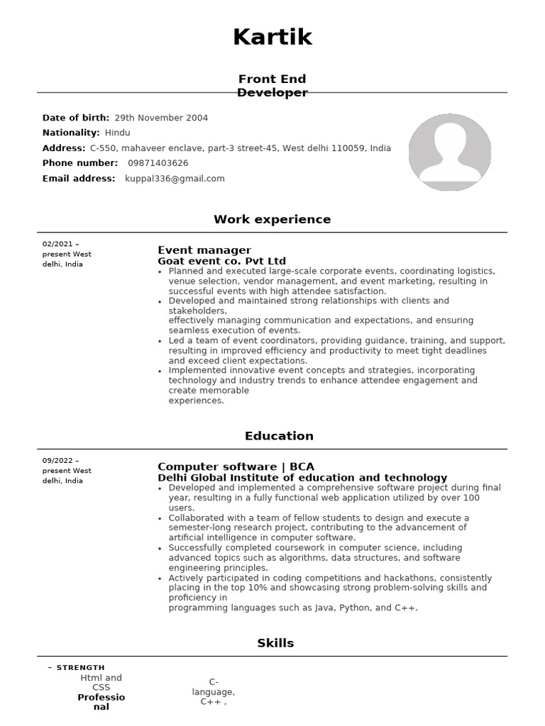 Kartik Uppal Resume (1) | PDF | Computer Programming | Software
