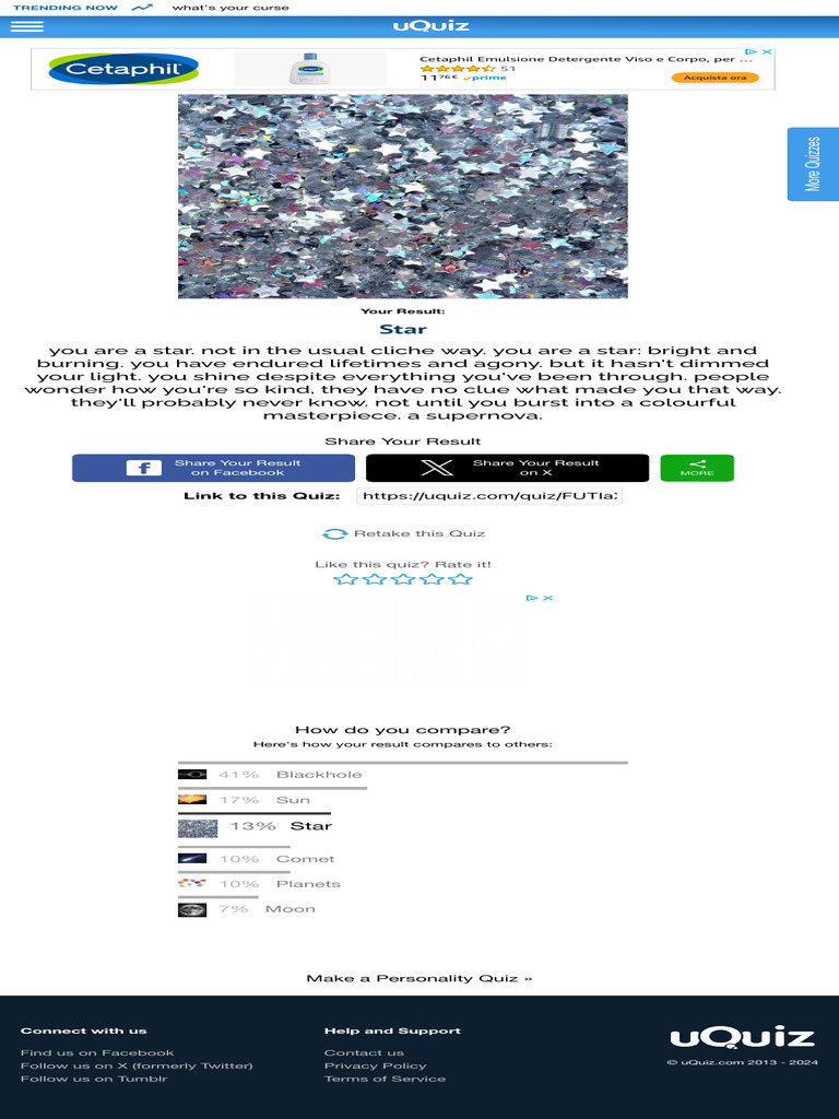 Results For Quiz What Celestial Object Are You | PDF