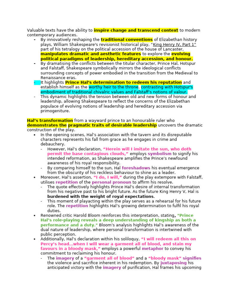 MOD B | PDF | Henry Iv, Part 1