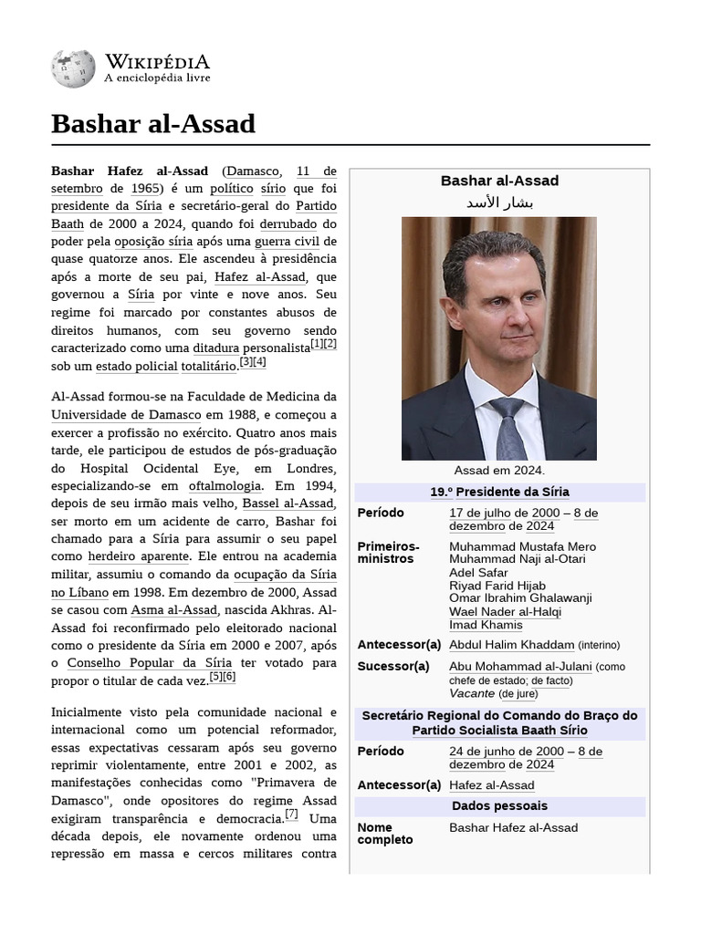 Bashar_al-Assad | PDF | Bashar Al Assad | Guerra Civil Síria