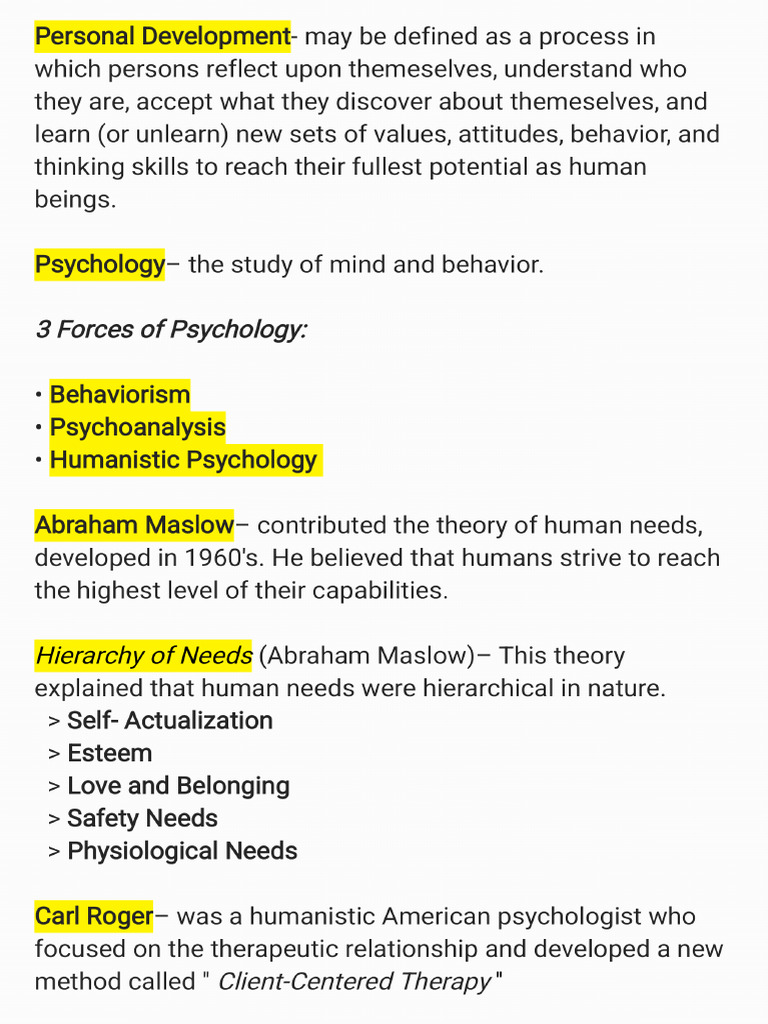 Personal Development - 1 and 2 | PDF
