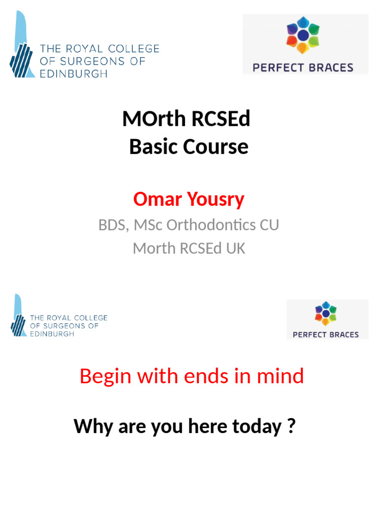 Introduction To MOrth Program | PDF | Orthodontics | Clinical Medicine