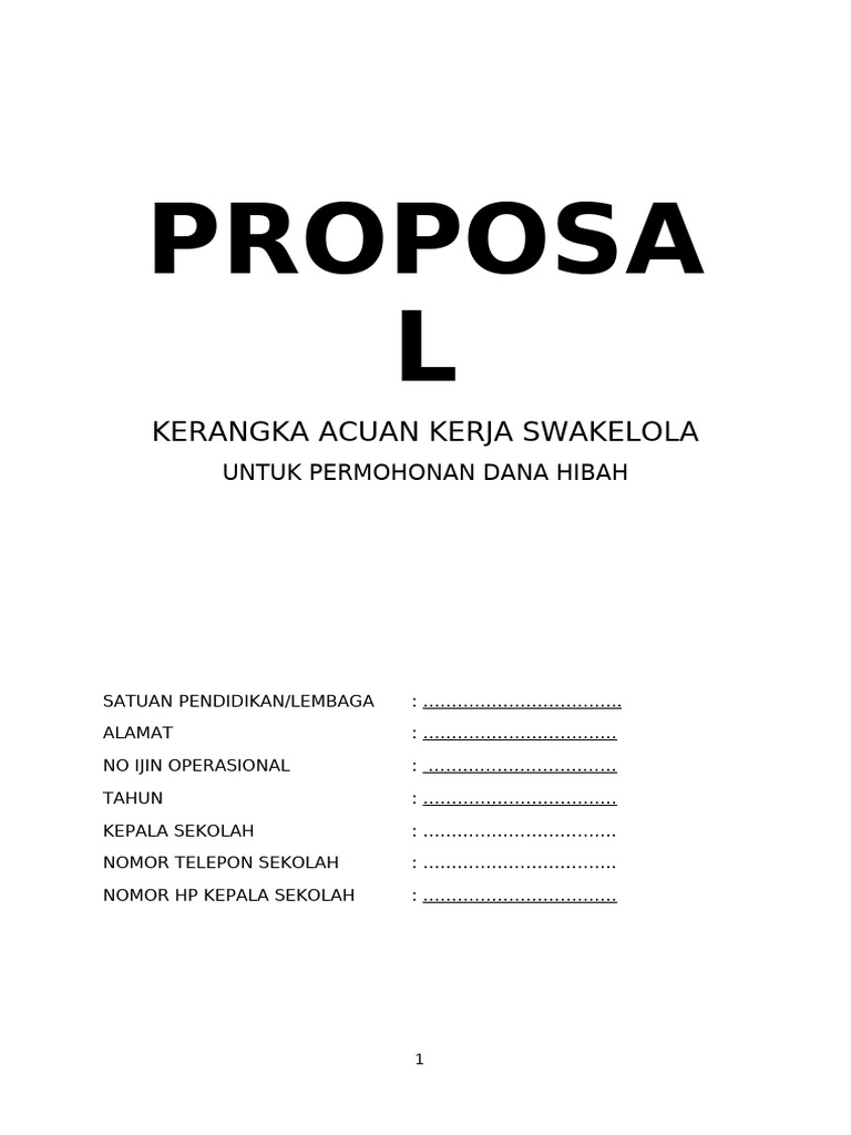 Contoh Proposal Pengajuan RKB (Ruang Kelas Baru) | PDF