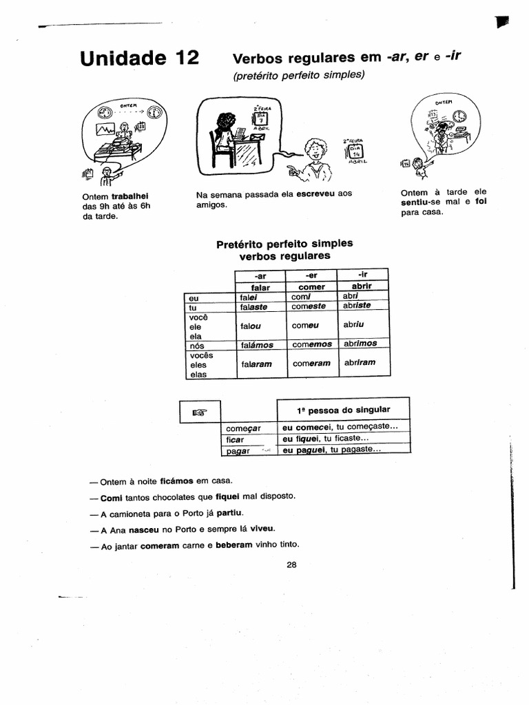 gramatica activa preterito perfeito simples | PDF