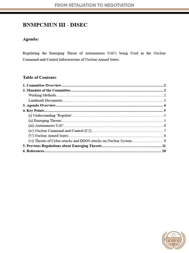 DISEC-Study-Guide | PDF | Unmanned Aerial Vehicle | Nuclear Weapons