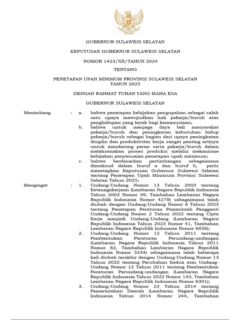 SK UMP Sulsel 2025 | PDF