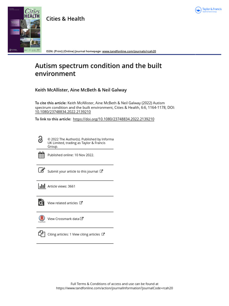 Autism Spectrum Condition and The Built Environment | PDF | Autism ...