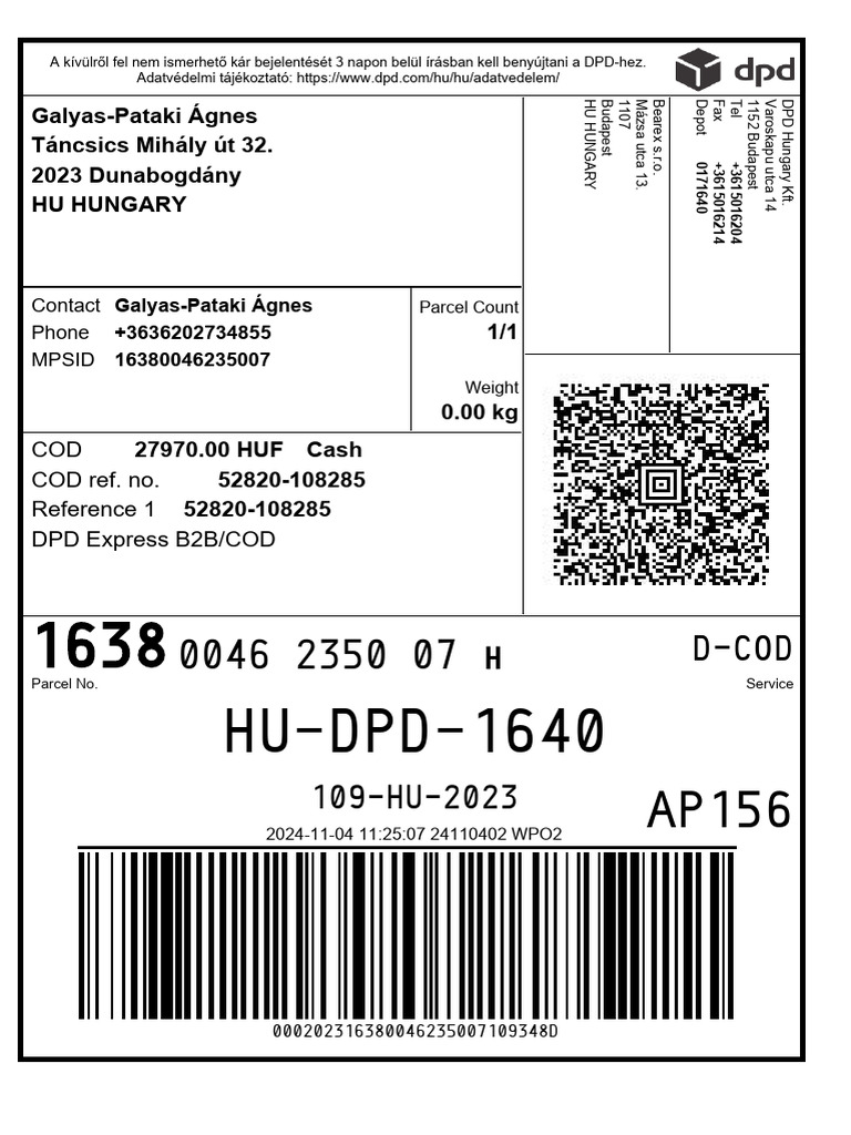 ShipmentLabel D20241104T112511 | PDF