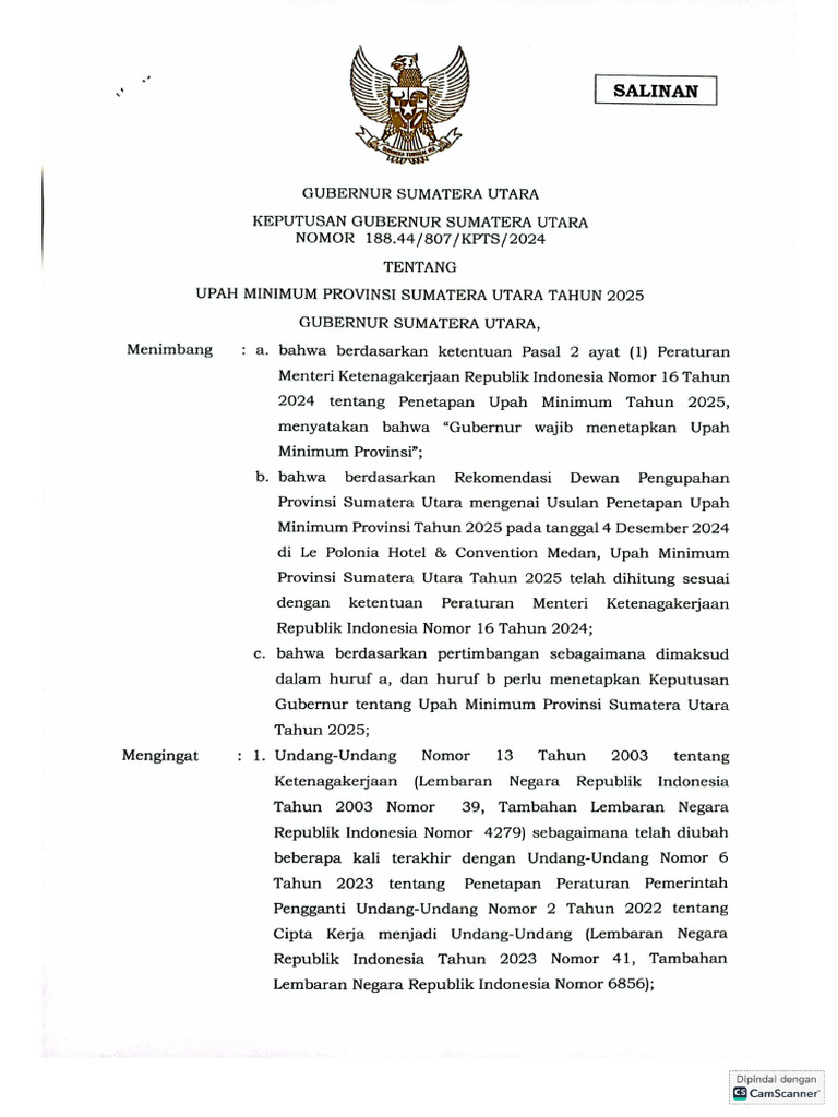 SK UMP Sumut 2025 | PDF