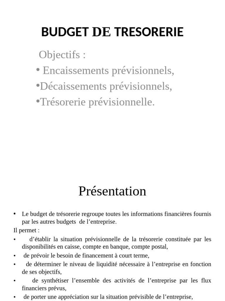 Gestion Prévisionnelle de Trésorerie | PDF | Trésor | Effet de commerce