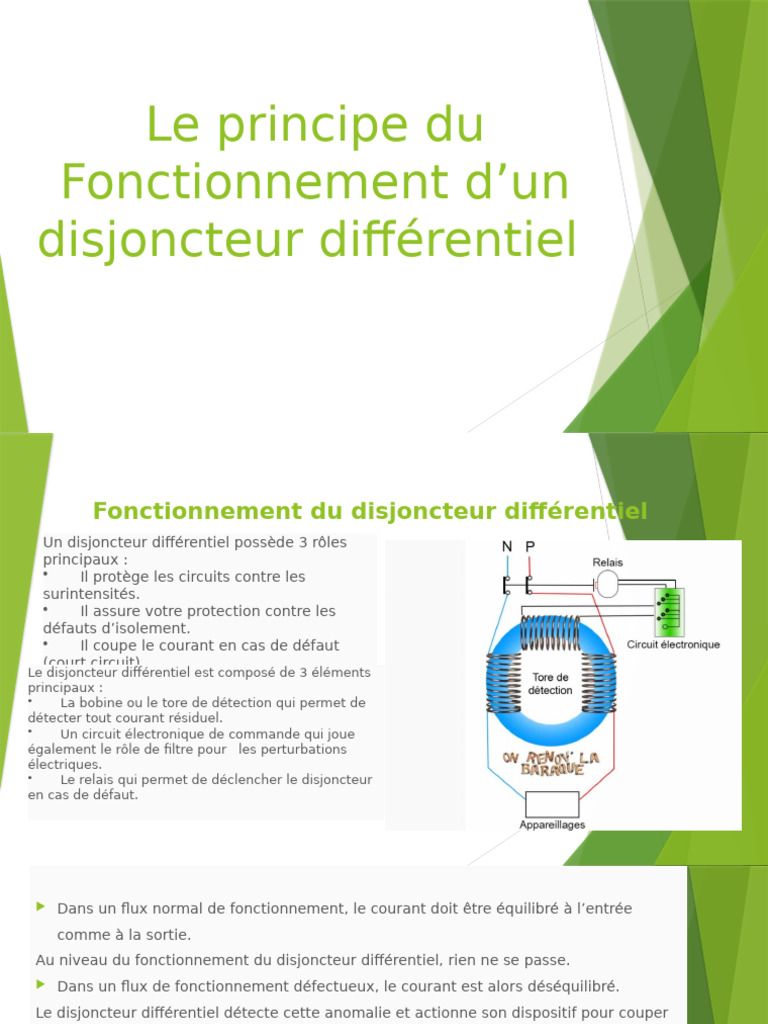 Fonctionnement du disjoncteur différentiel | PDF | Courant électrique ...