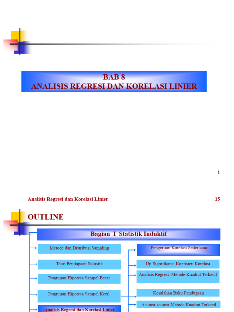 Presentasi Bab 8 - ANALISIS REGRESI DAN KORELASI LINIER - Dosen | PDF