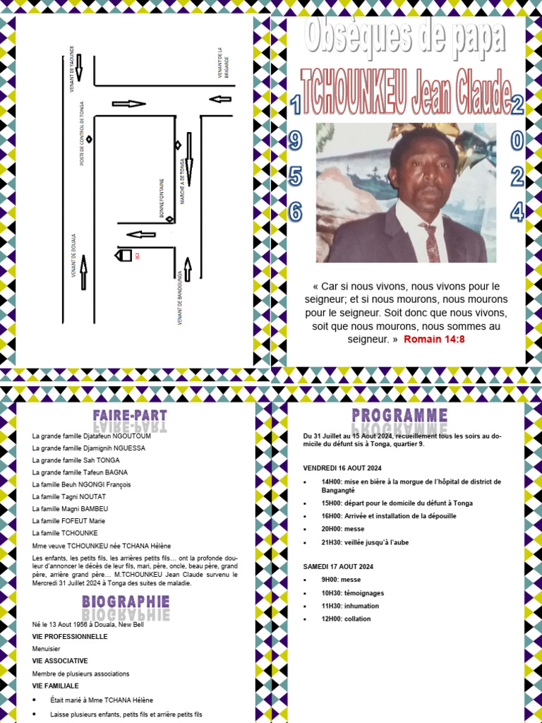 Programme Des Obsèques de Papa-1 - 240808 - 032924 | PDF