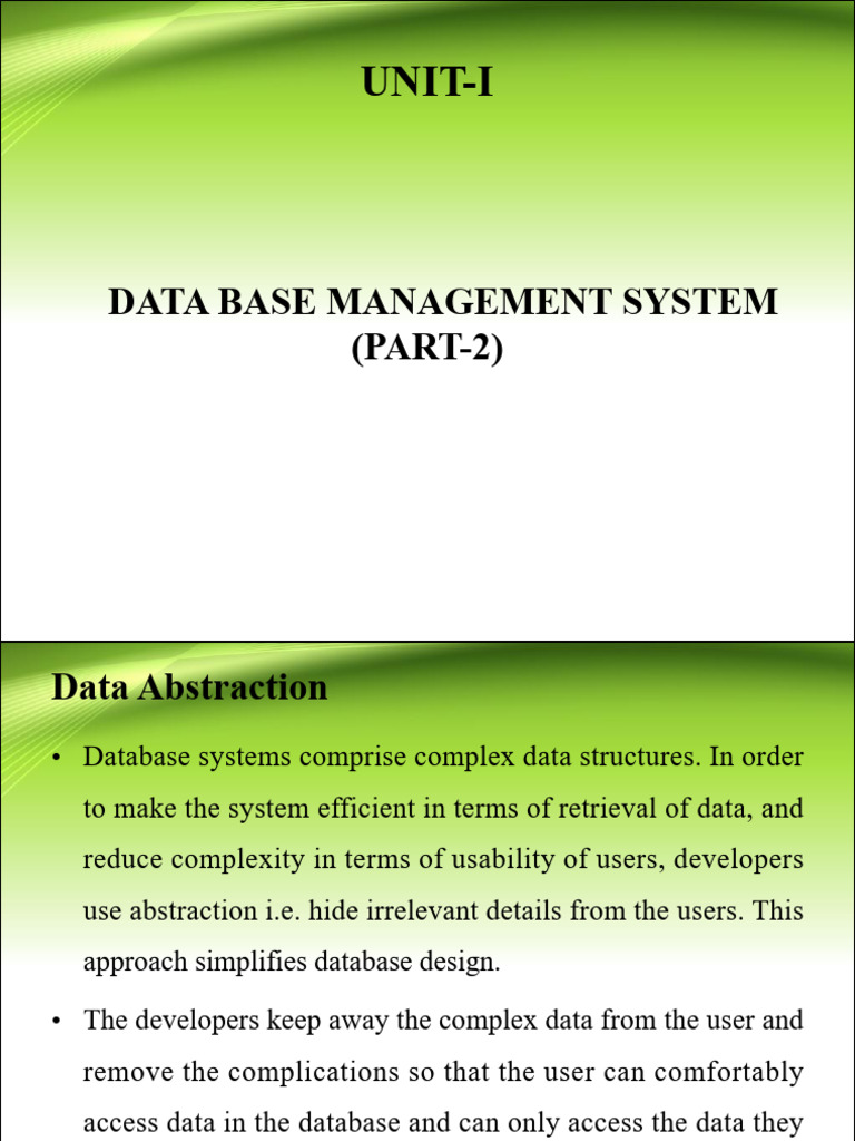 Dbms Unit 1 Minors Part 2 Pdf Databases Inheritance Object Oriented Programming
