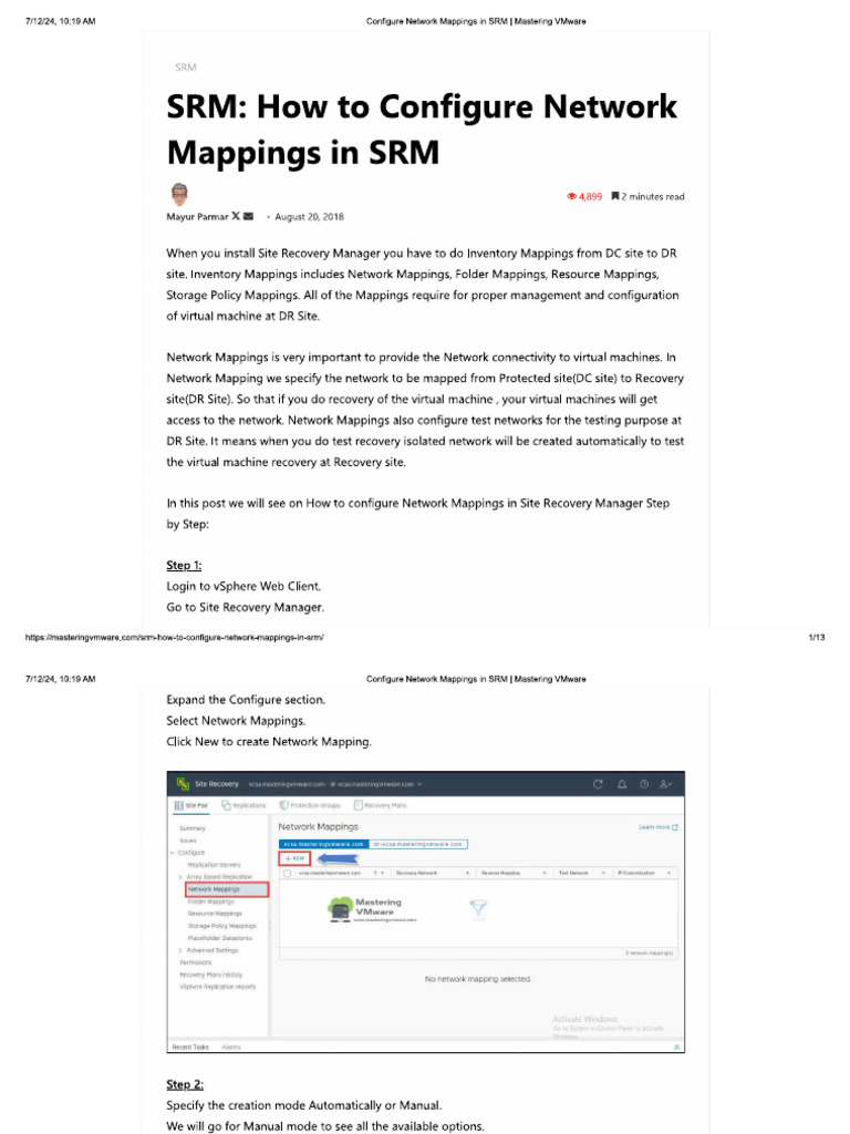How To Configure Network Mappings in SRM | PDF