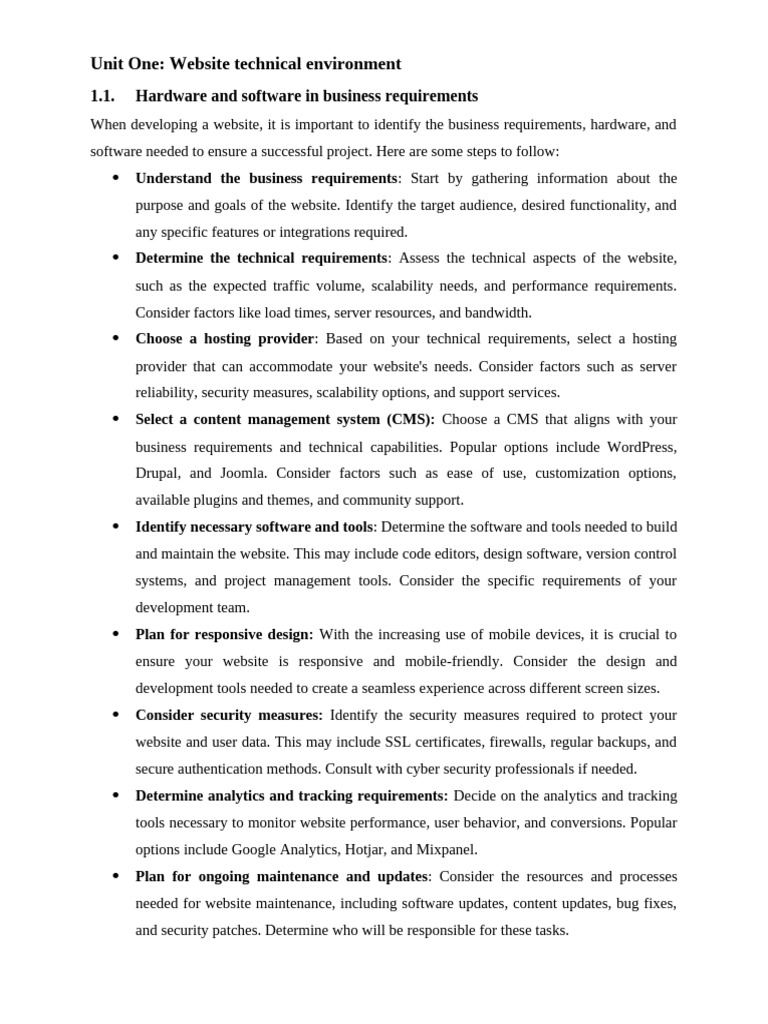 Website Technical Reqirement Modeling | PDF | Web Development | World Wide Web