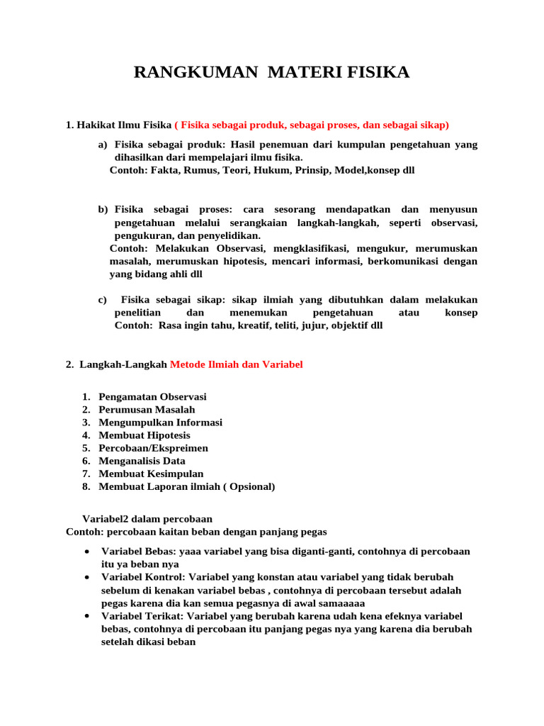 RANGKUMAN MATERI FISIKA!!!!!!!!!!!!!!!!!!!!!!!!!!!!!!!!!!!!!!! | PDF