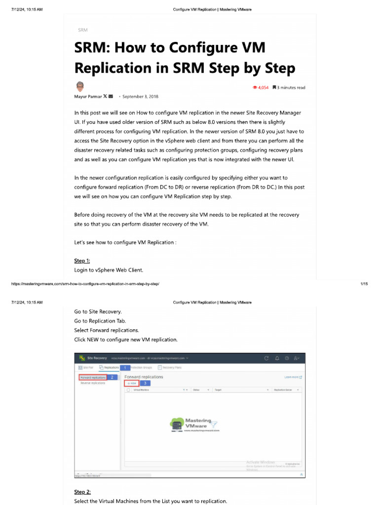 How To Configure VM Replicaiton in SRM | PDF