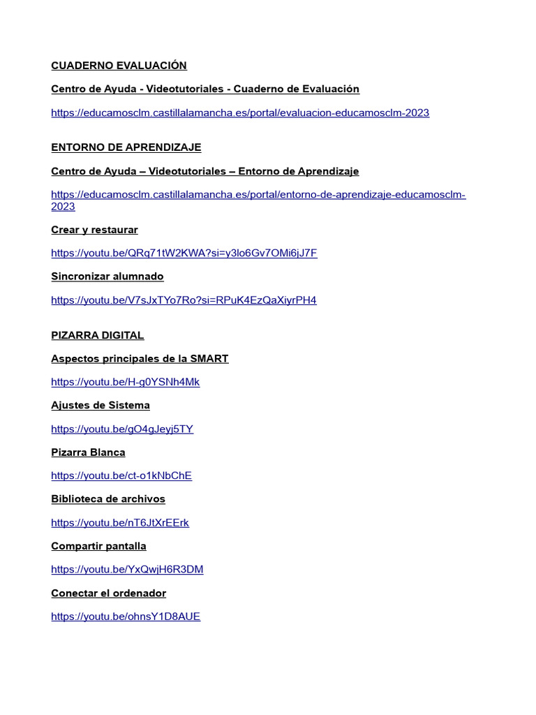 Enlaces Tutoriales | PDF