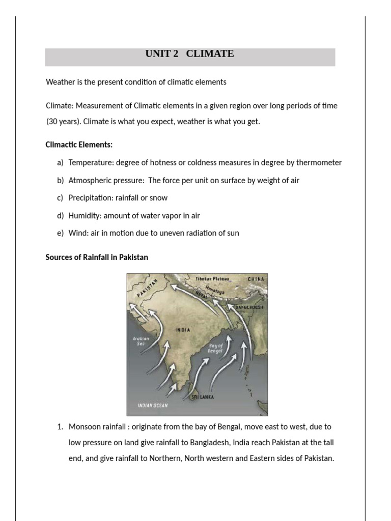 UNIT 2 CLIMATE | PDF | Rain | Precipitation