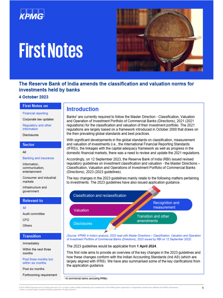 Rbi Amends Classification and Valuation Norms | PDF | Fair Value ...