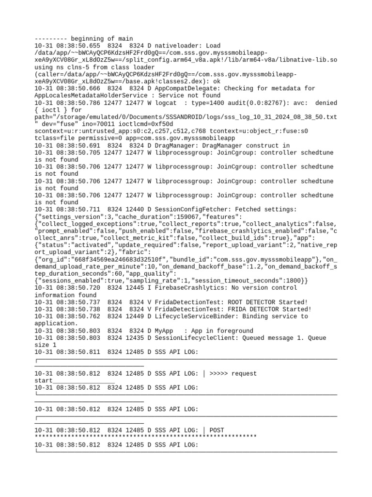 SSS Mobile App Log Analysis | PDF | Operating System Families | Software Engineering