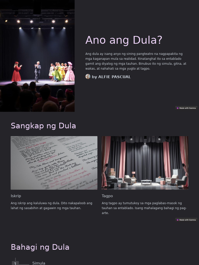 Ano Ang Dula | PDF