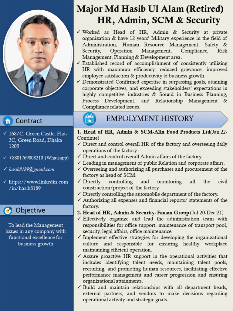 Major Md. Hasib Ul Alam(Retd) | PDF | Human Resource Management | Business
