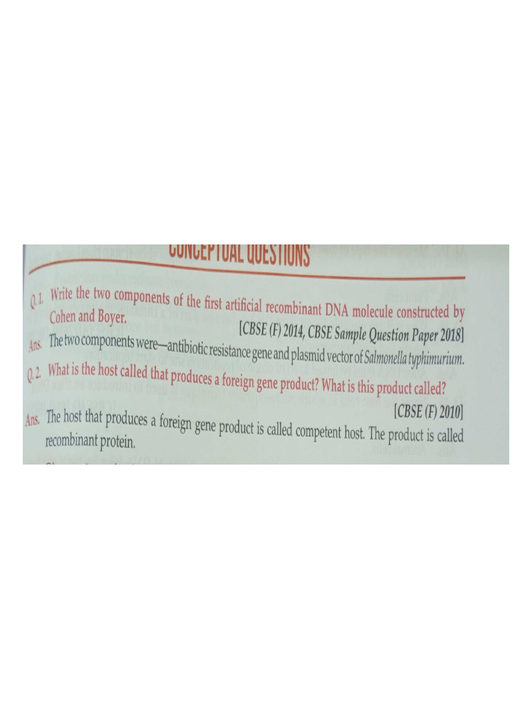 CH 11 - Biotechnology - Principles & Processes (Imp Ques) | PDF