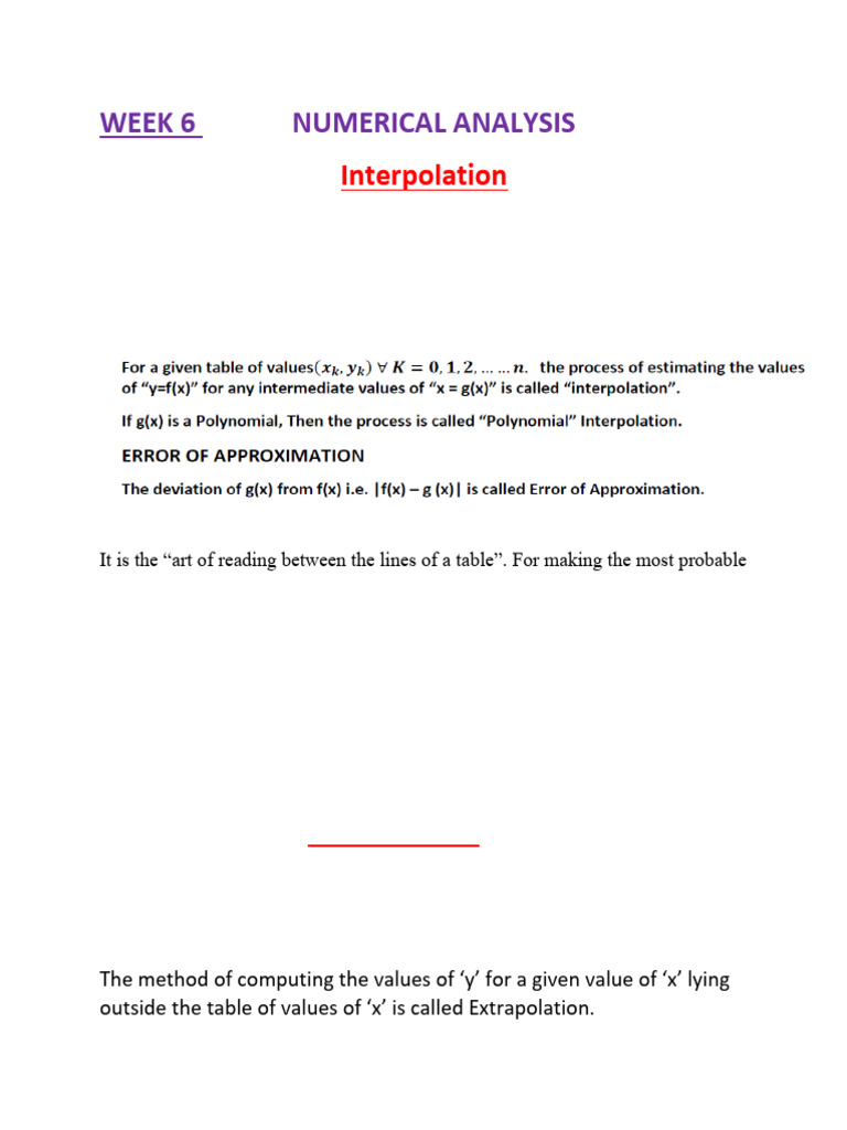 Numerical Analysis WEEK 6 | PDF