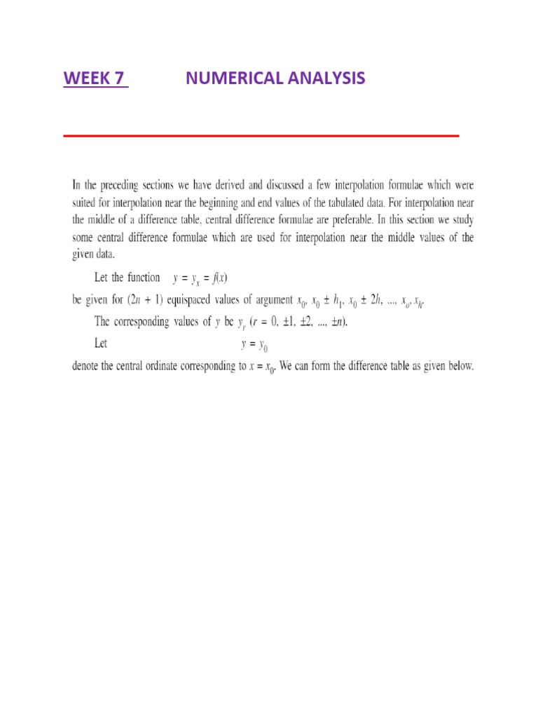 Numerical Analysis WEEK 7 | PDF
