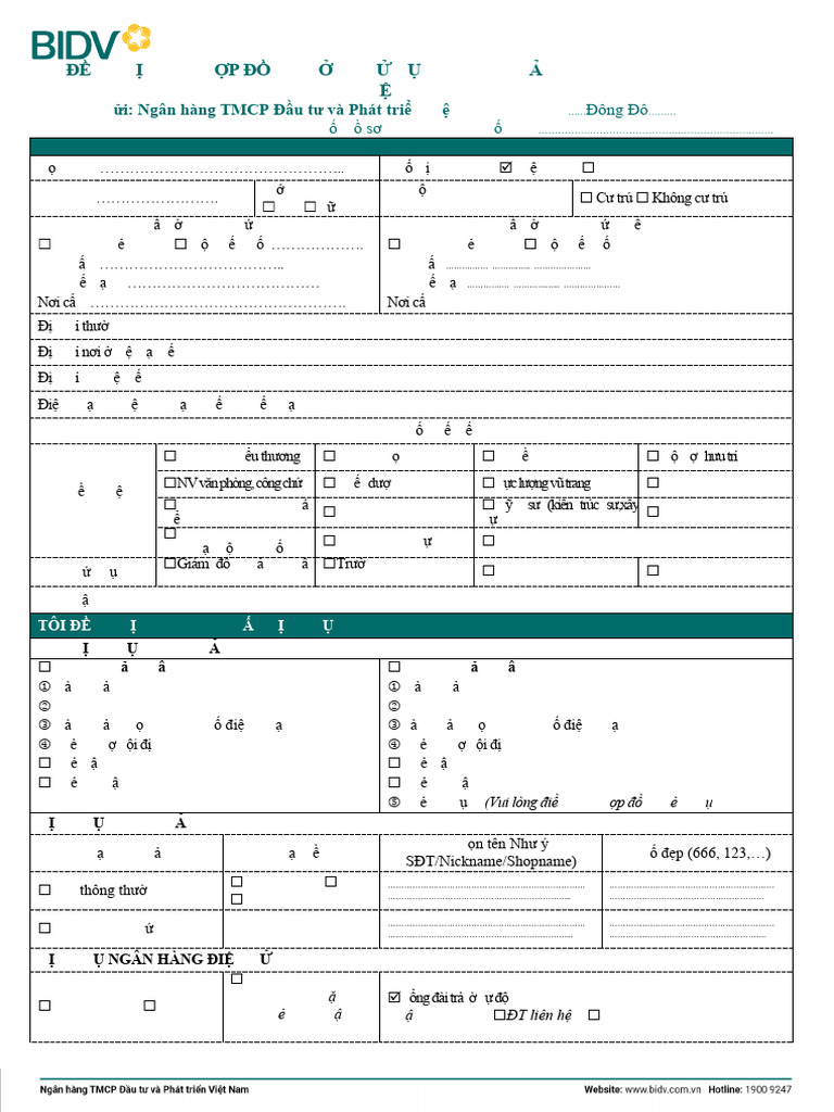 biểu mẫu BIDV 1 | PDF