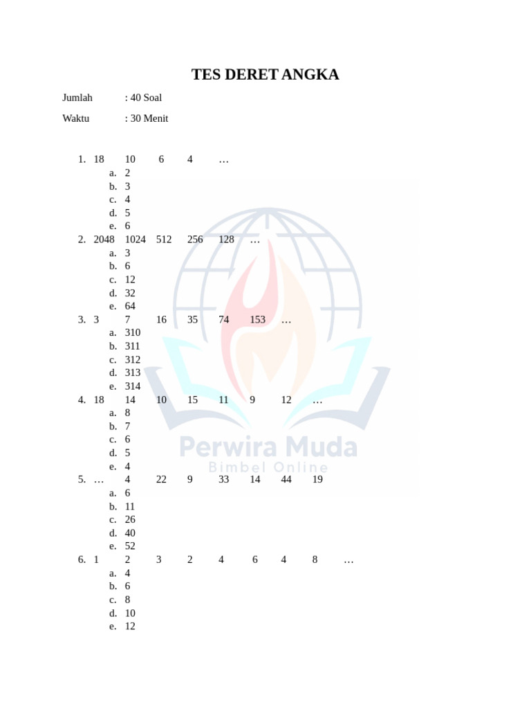 Tes Deret Angka | PDF
