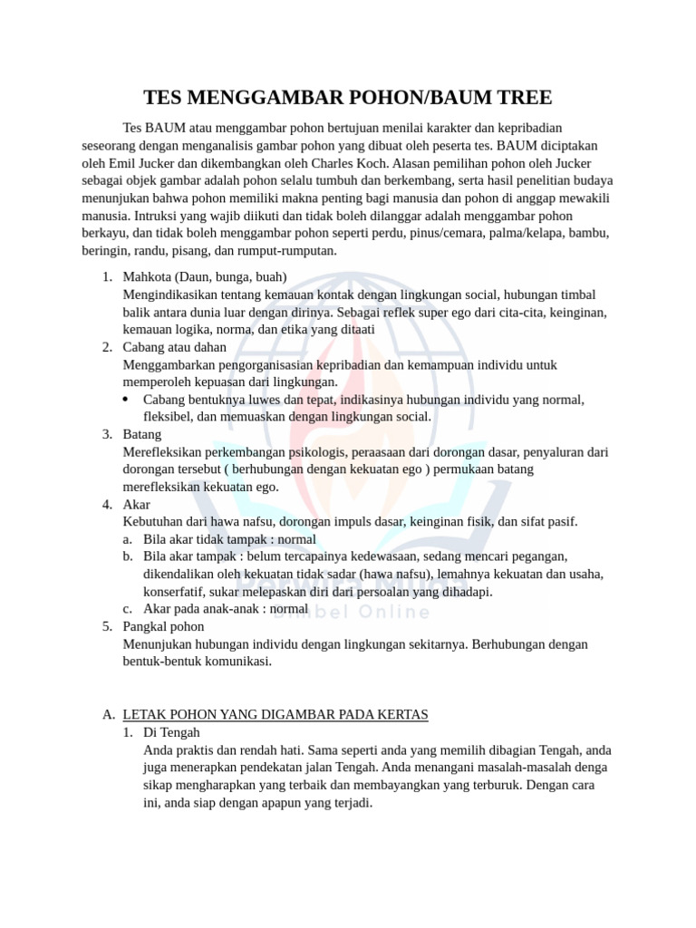 Tes Baum Tree | PDF