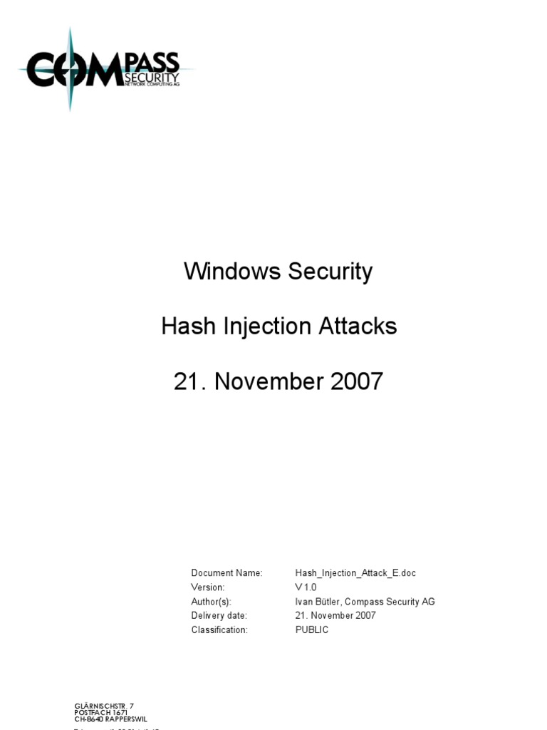 Hash Injection Attack E | PDF | Password | Security Engineering