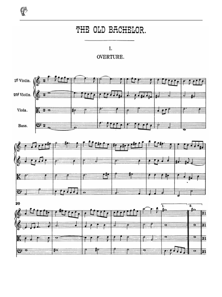 The Old Bachlor Purcell Full Score | PDF